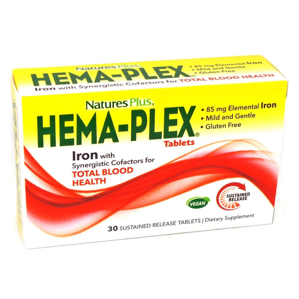 Железо витамины хема плекс 30 таб, Пищевая добавка Hema-Plex Natures ...