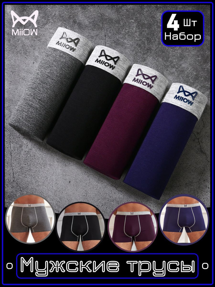 Комплект трусов боксеры Miiow Нижнее белье, 4 шт купить на OZON по низкой цене (1741530581)