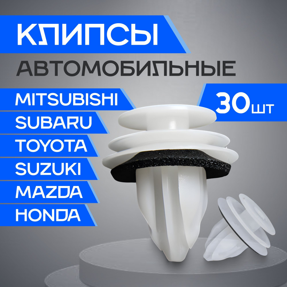 Клипса крепежная автомобильная, 30 шт. купить c доставкой на OZON по ...