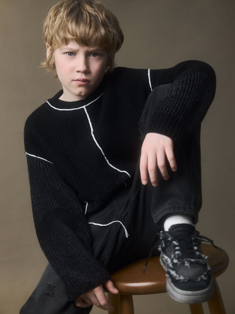 Джемпер Мальчики SELA черный, размер 164 Китай купить c доставкой на OZON по низкой цене ...