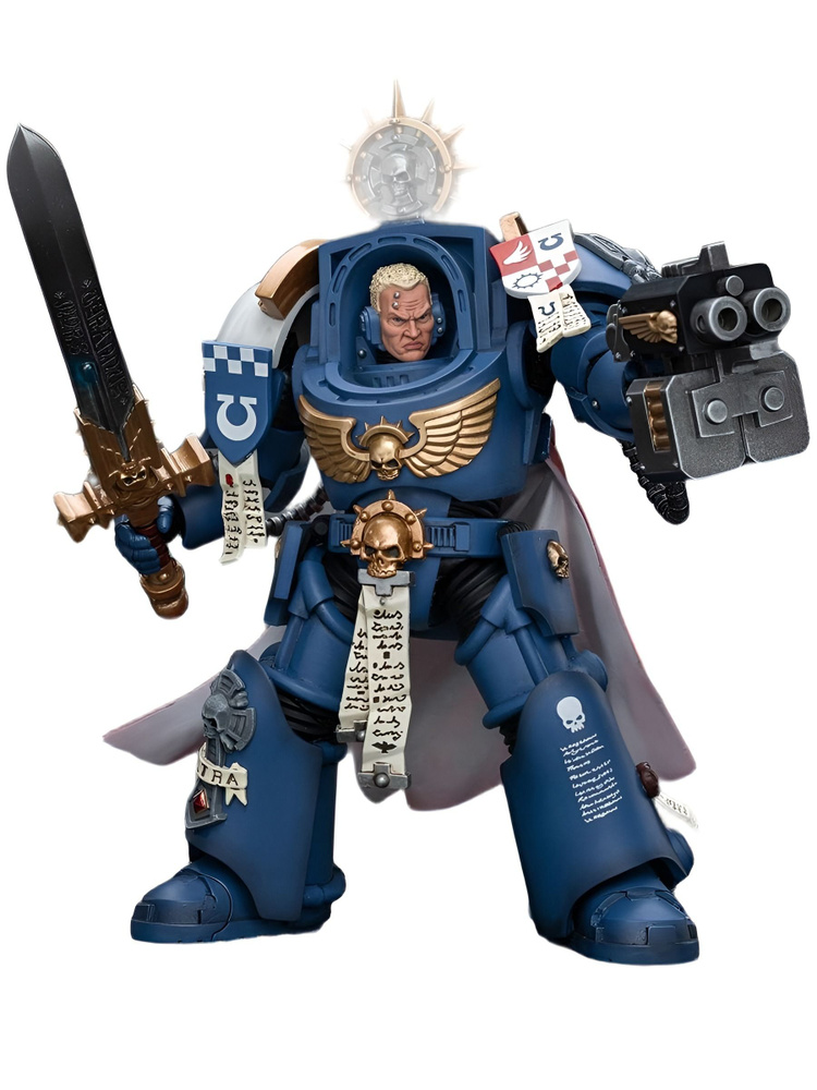 Подвижная фигурка JOYTOY Warhammer 40K Ultramarines Terminator Captain ...