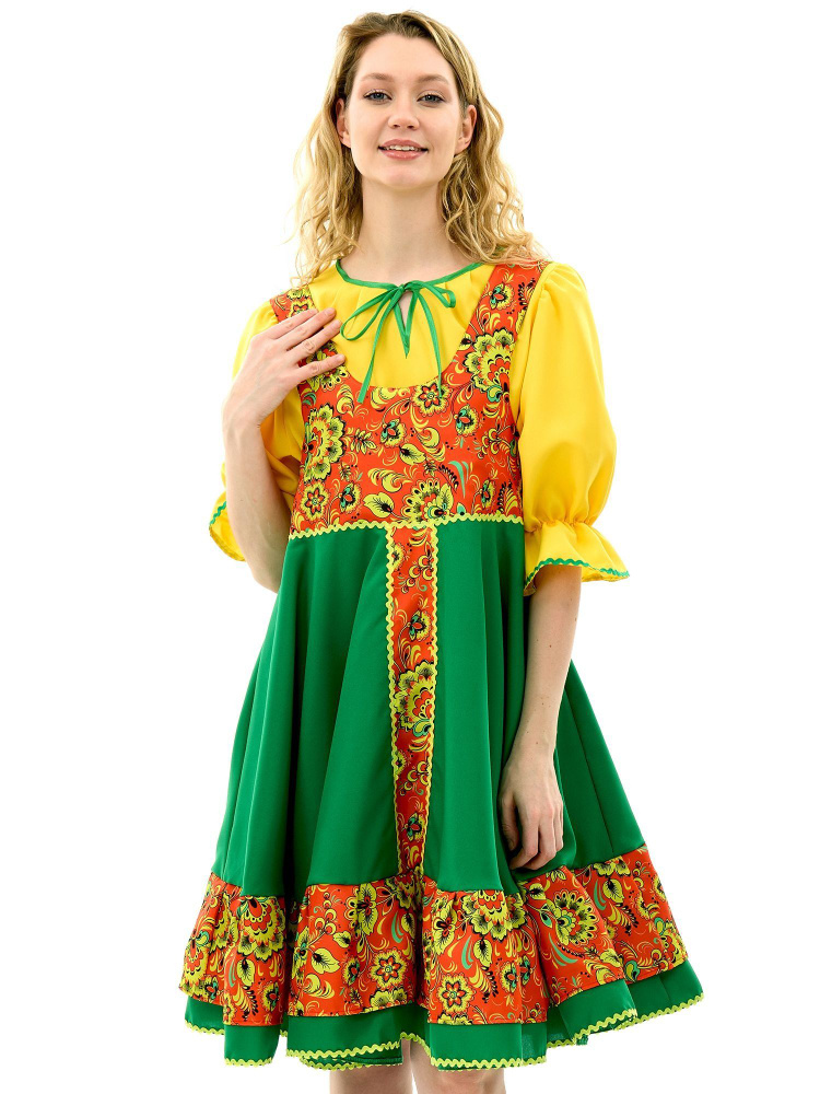 Карнавальная одежда Женский bambolo зеленый, размер 52, 54 Габардин Россия Без застежки купить c ...