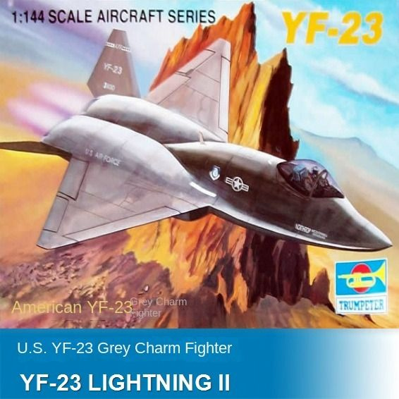 Trumpeter 1/144 01332 Военно - воздушные силы США YF-23 Gray Charm Серый шарм сборная модель ...