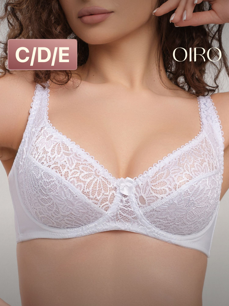 Бюстгальтер Женский OIRO мягкая чашка на каркасе, на косточках, размер 85E белый Полиамид ...