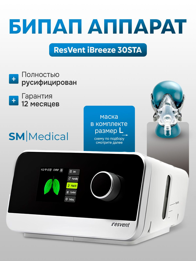 Аппарат ResVent iBreeze 30STA прибор для контроля сна + маска ...