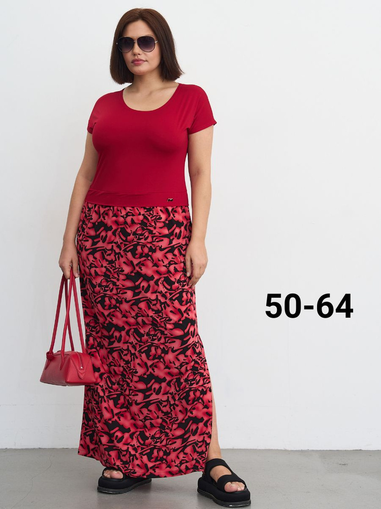 Платье Женский SPARADA красный прямое Повседневный Короткий Трикотаж, размер 54, 56 Без застежки ...