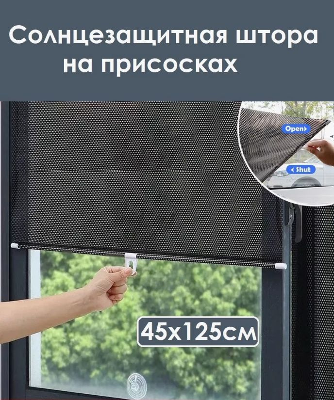 Рулонные шторы milochic RY1296331 х125 см, черный, серый, Искусственные материалы купить c ...