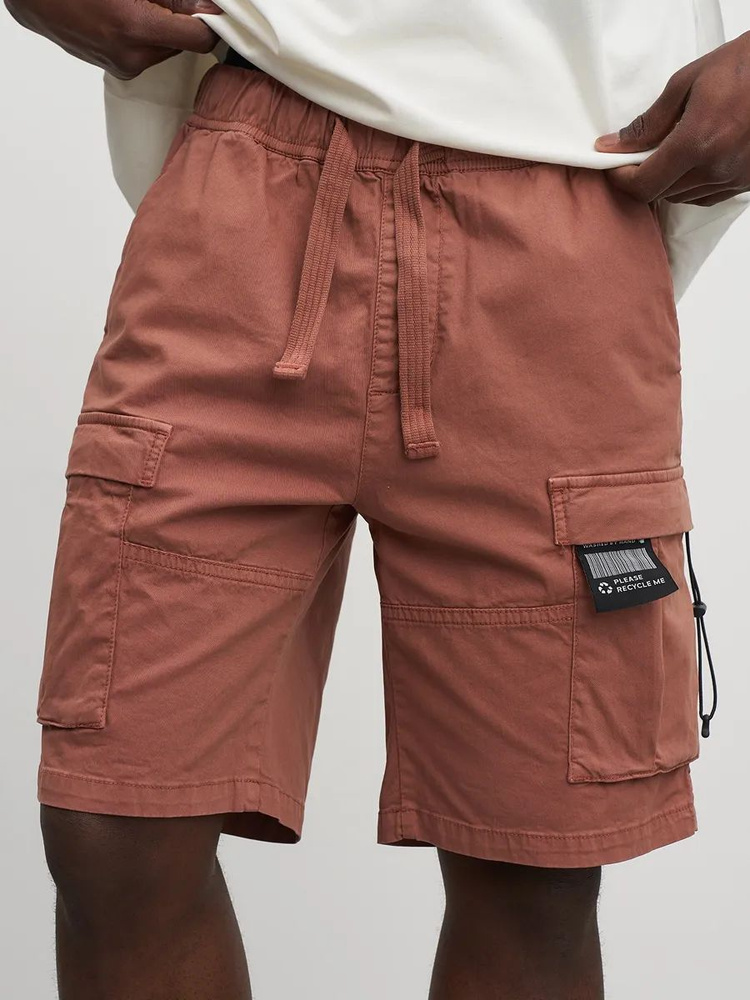 Шорты Мужской FLOW LAB Повседневный лососевый, размер 44, 46 Хлопок, Спандекс Молния Тесьма ...