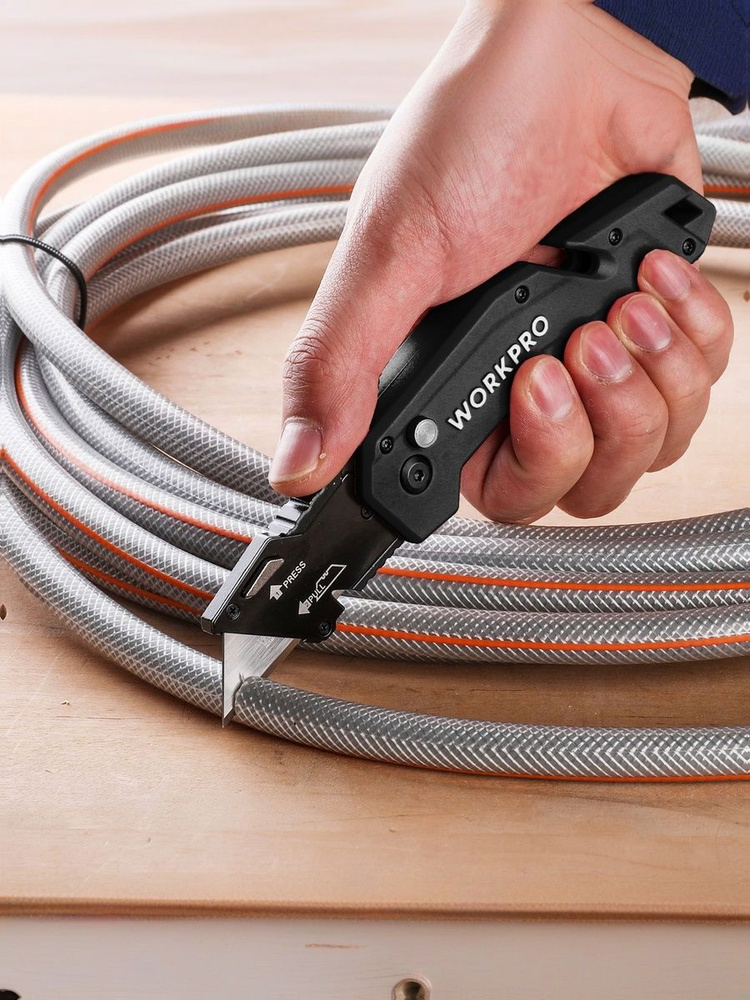 WORKPRO Складной нож с 10 лезвиями, черный купить на OZON по низкой цене (2113347699)