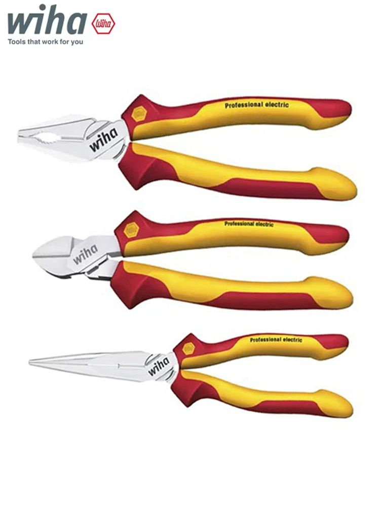 Wiha 3Pcs Plier Set DynamicJoint и OptiGrip 1000 В VDE 43335 26708 ...