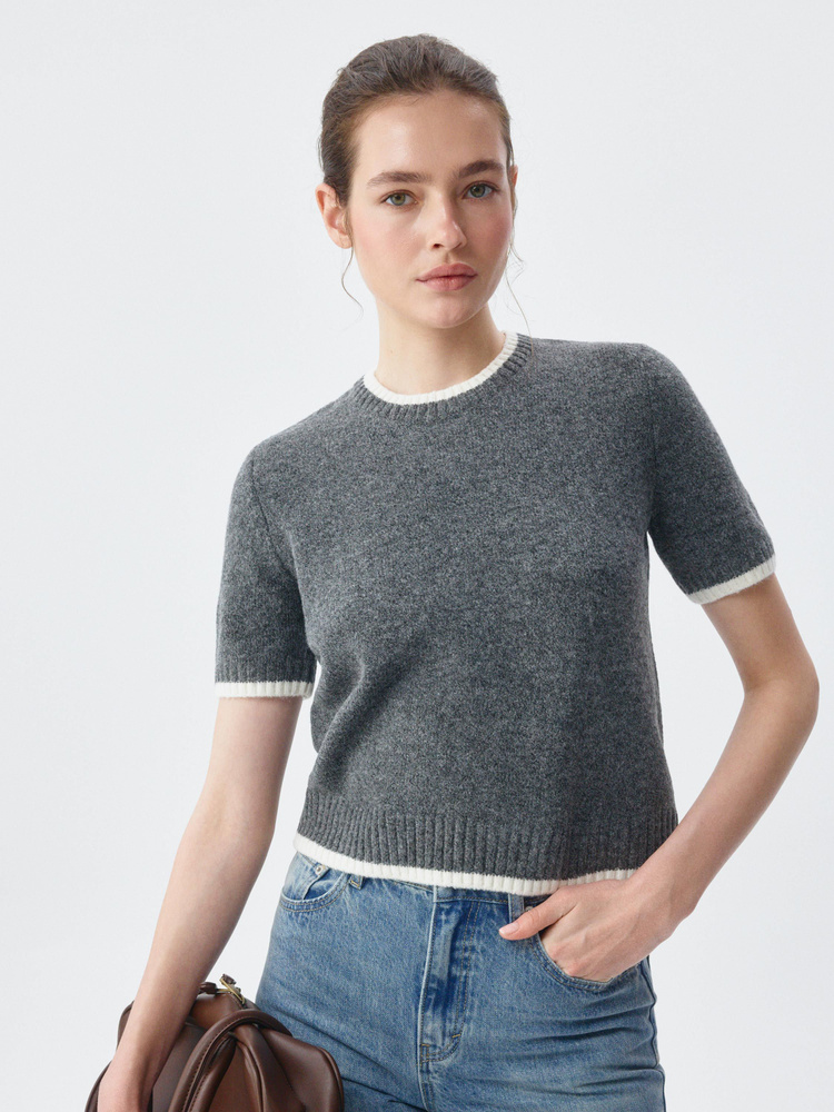 Джемпер Женский SELA темно-серый, размер 48 Китай купить c доставкой на OZON по низкой цене ...