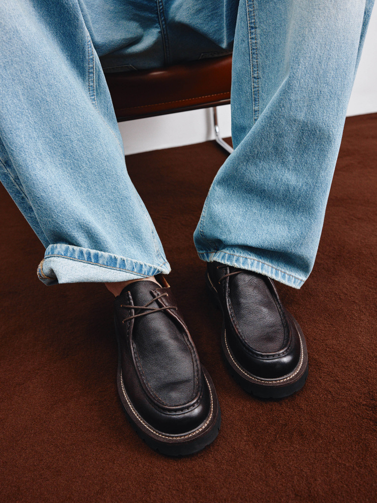 Ботинки полуботинки Мужской SELA коричневый, размер 44 Демисезон Россия купить c доставкой на ...