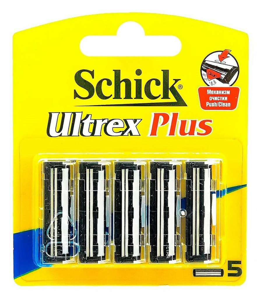 Schick Ultrex Plus сменные кассеты 5 шт. для бритв с креплением SLALOM ...