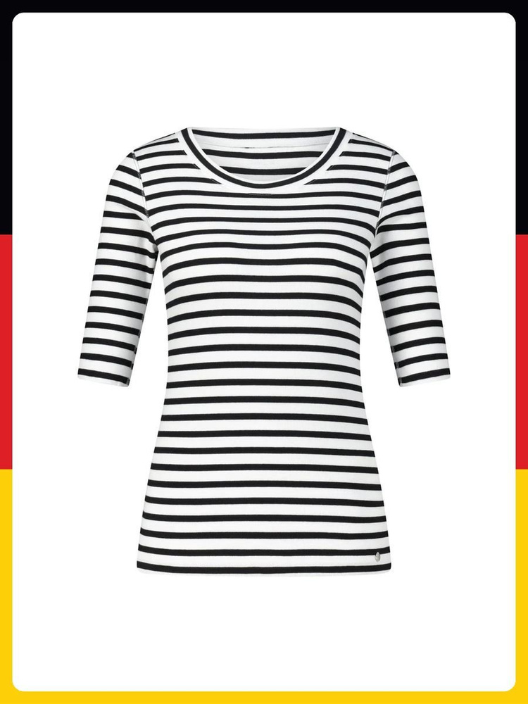 Футболка Женский Marc Cain белый черный размер 52 Повседневный Не указана купить C доставкой