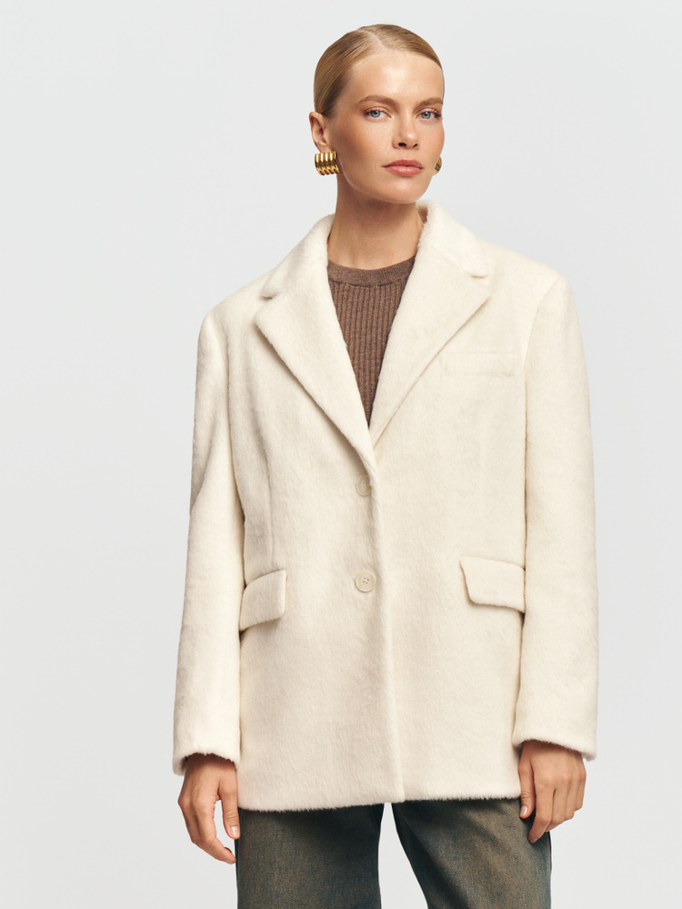 Пальто Женский Zolla слоновая кость Полиэстер Длинный, размер 42 Демисезон купить c доставкой на ...