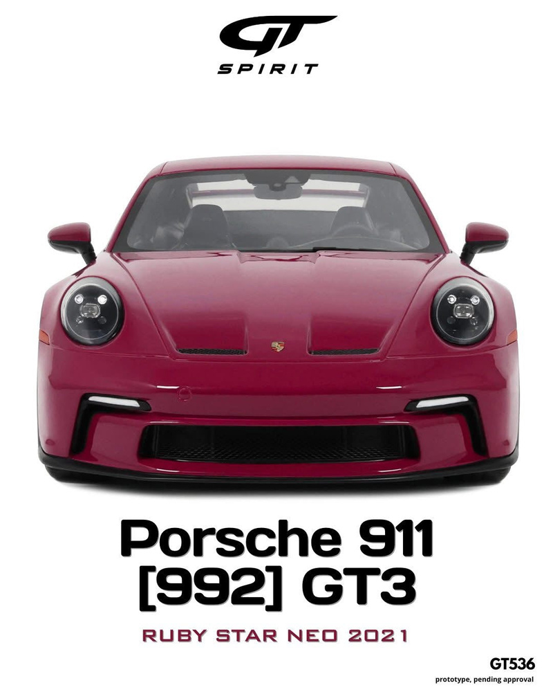 GT Spirit Модель автомобиля Porsche 911 992 GT3, масштаб 1:12, литая ...