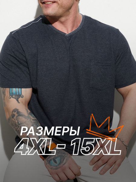 Футболка Мужской MR. BIGMAN большие размеры темно-синий, темно-синий ...