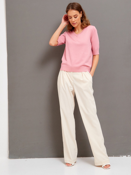 Джемпер Женский ILADY розовый Хлопок, Эластан, размер 44, 46 Без застежки свободный Короткий ...