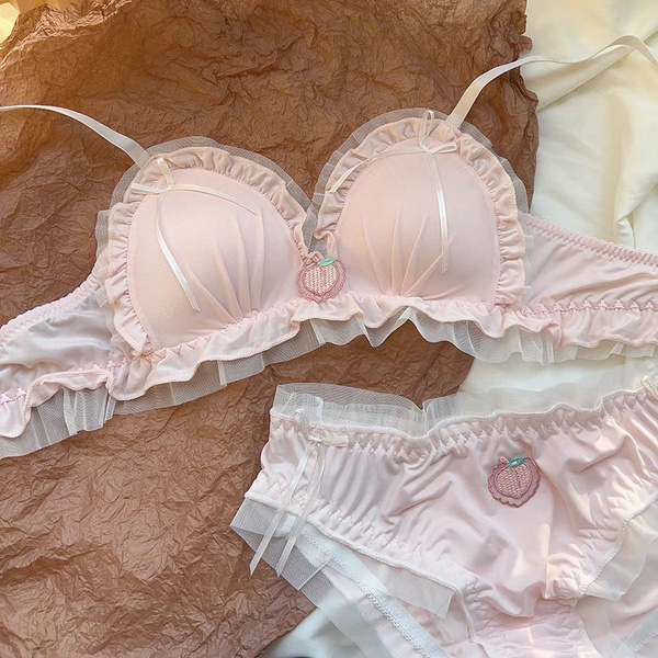 Комплект белья Женский SYJWY розовый Шнурок бралетт Политекс Бахрома, размер 85A, 85B ...