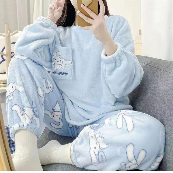 Пижама Женский SAIMEIQI с брюками Микрофибра, размер 44 Однотонный голубой Длинный Россия ...