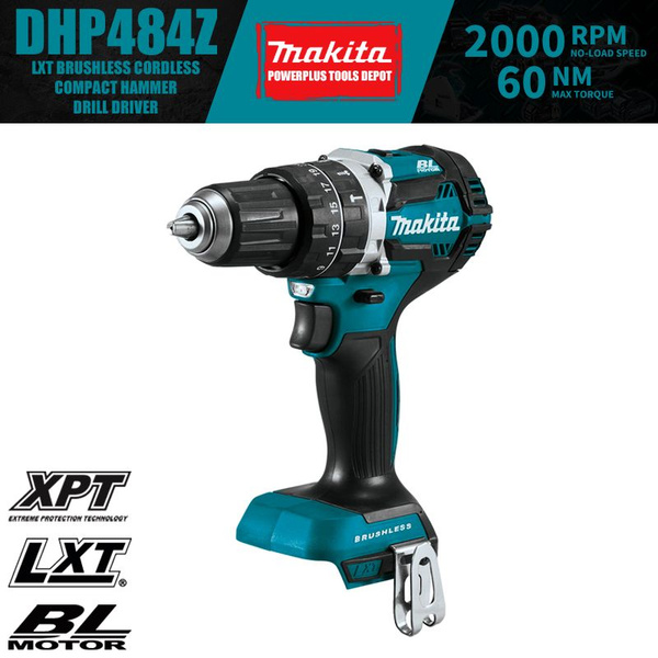 Makita DHP484Z Компактная бесщеточная аккумуляторная дрель-шуруповерт ...
