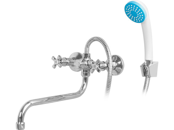 Смеситель для ванны с душем, с длинным изливом, двухвентильный кран в ванную ECONOCE серия 600 ...