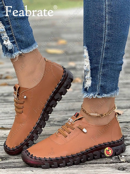 Кроссовки Женский Feabrate Искусственная кожа Бег, размер 42 R (средняя) Демисезон Шнурки купить ...