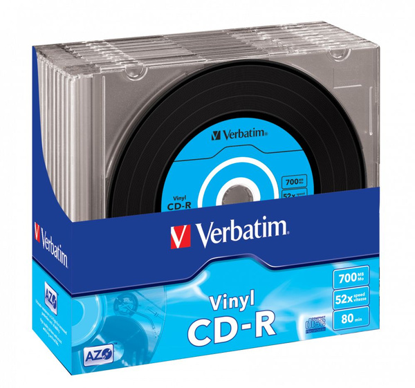 Оптические диски Verbatim CD-R 700 МБ 52X AZO Data Vinyl 10 шт. в ...