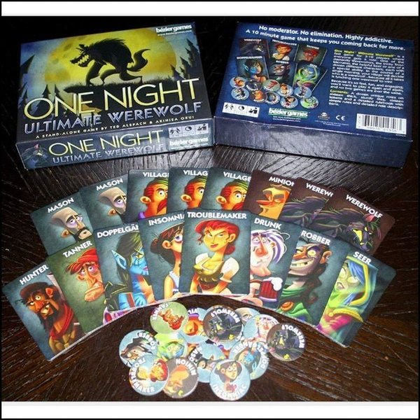 Карточные игры One Night Ultimate Werewolf 10-минутный быстрый стол ...