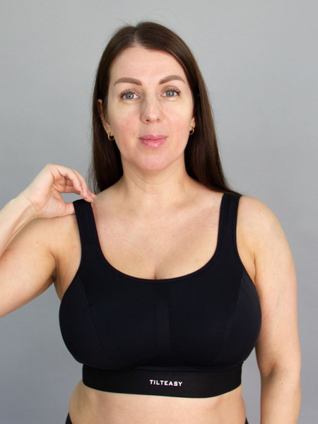 Бюстгальтер Женский TILTEASY без косточек, высокая закрытая чашка, размер 80D черный Полиамид ...