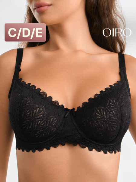 Бюстгальтер Женский OIRO, размер 95E черный Нейлон, Эластан Повседневный Китай Крючки купить c ...