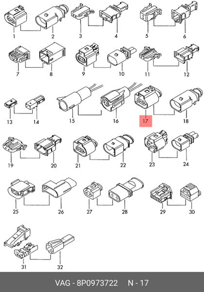 корпус плоского разъема org (VAG 8P0973722) купить на OZON по низкой ...