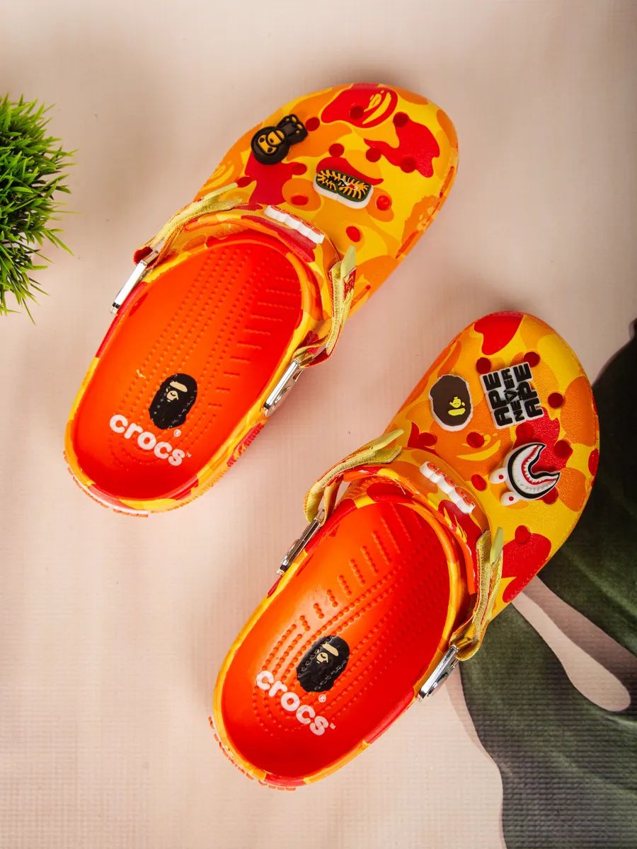 Сабо Мужской BAPE EVA, размер 44 Закрытый нос Платформа Перфорация ...