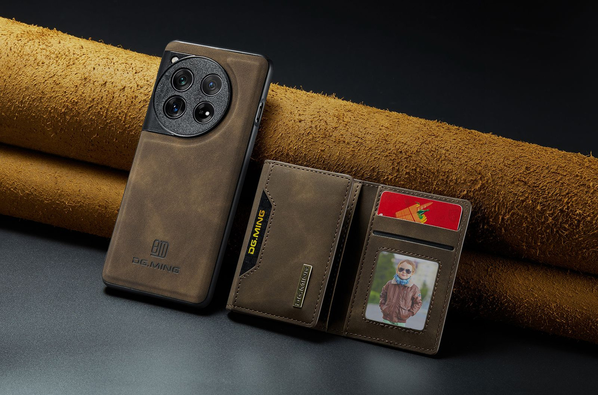 DG.MING Mагнитный кожаный чехол для OnePlus 12 (Ван Плас 12) держатель ...