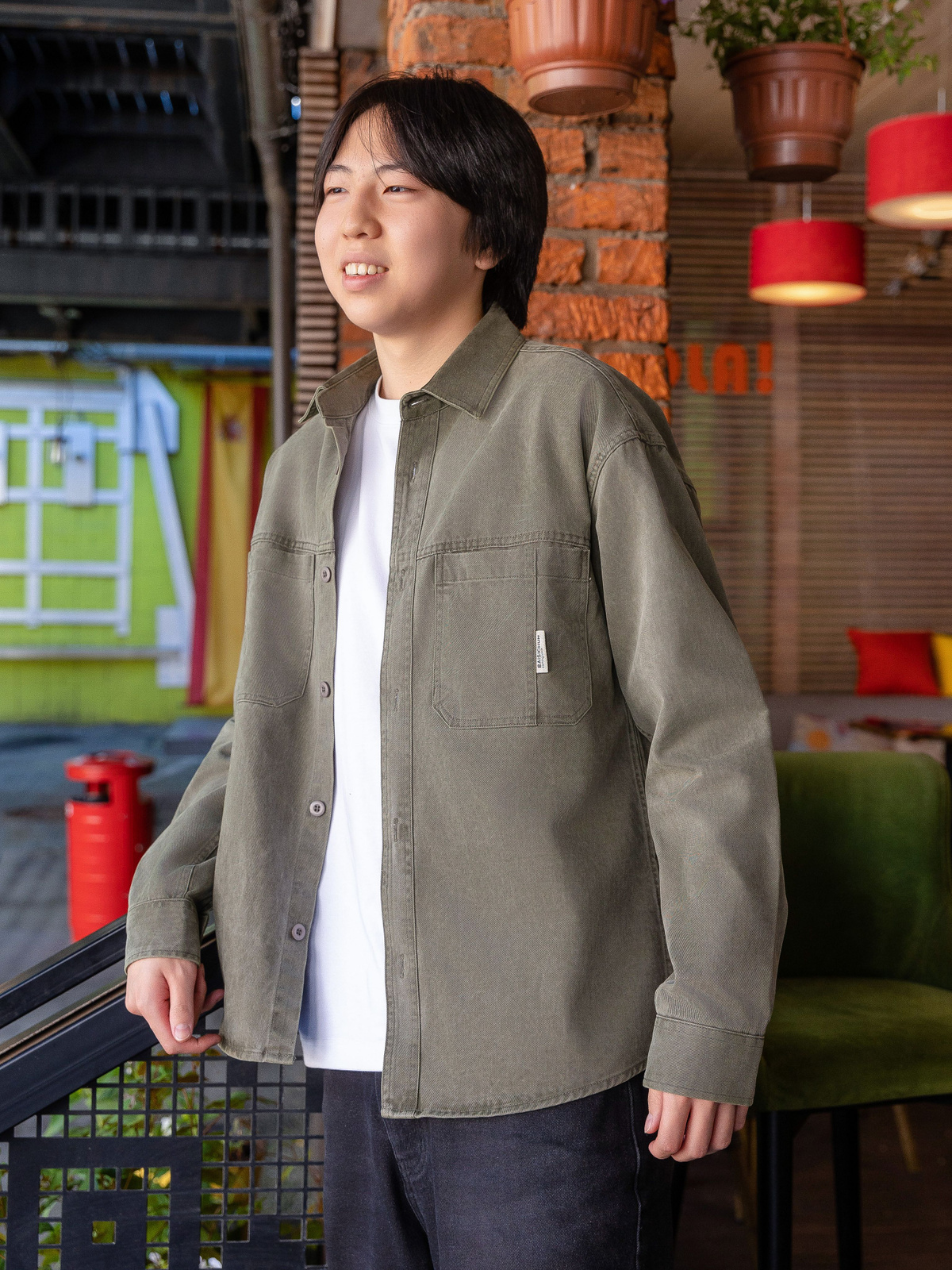 Рубашка Мужской Brostem глубокий зеленый Длинный Хлопок Карманы Однотонный, размер 50 ...