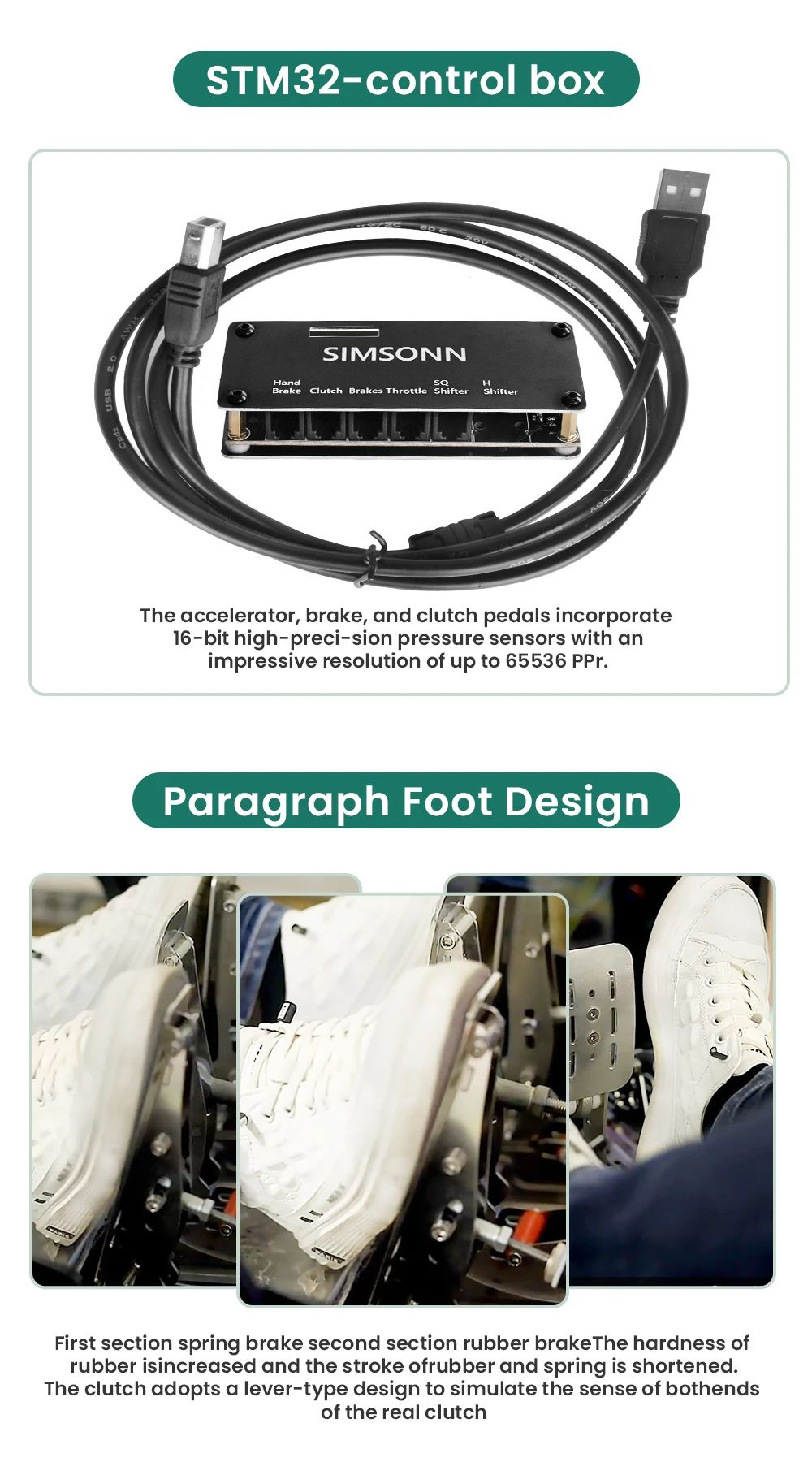 SIMSONN NEW SPRO-P3 Pedal Sim Racing Pedal для ПК Гоночный симулятор ...