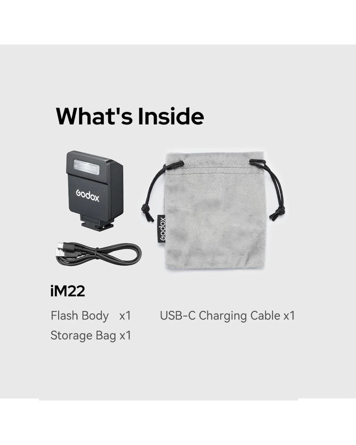 Godox IM22 (Lithium battery)white Мини фотовспышка для Canon Fuji ...