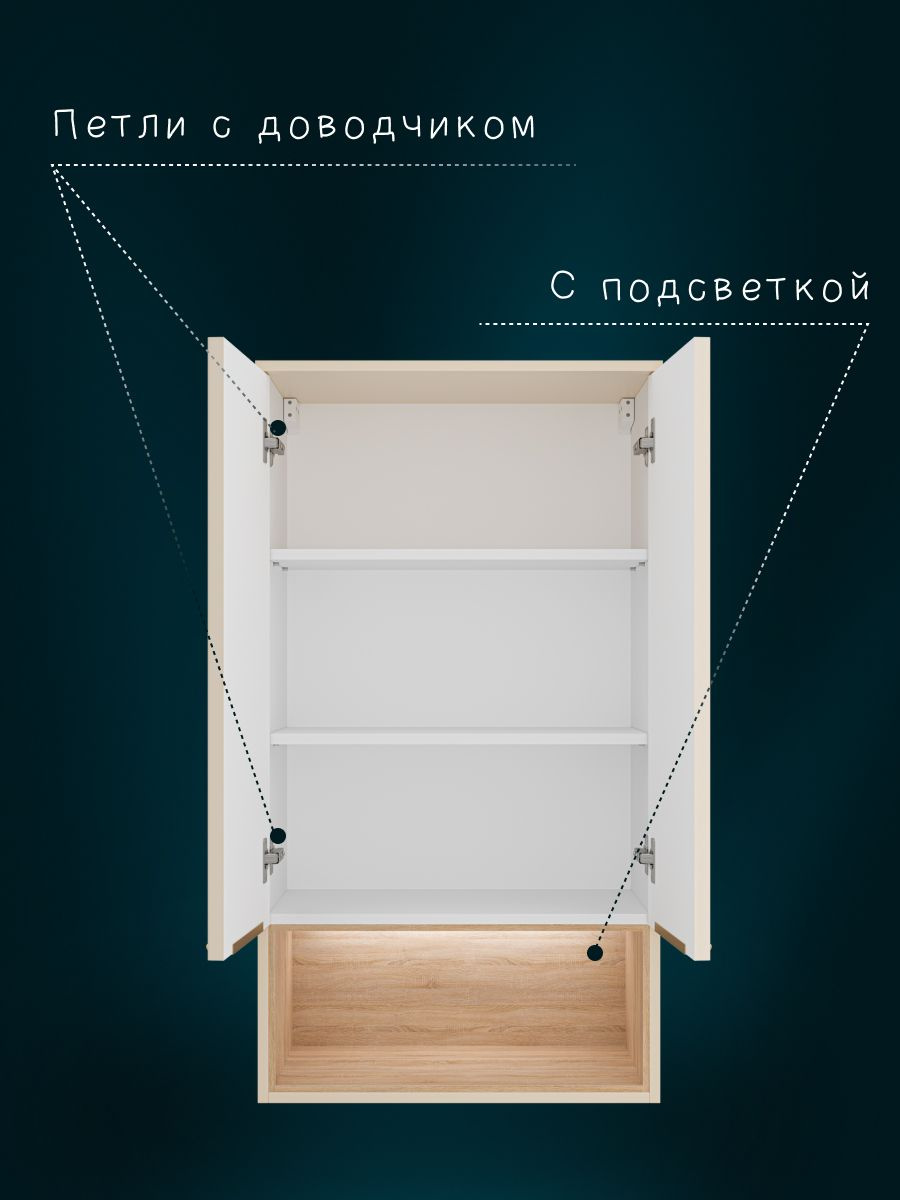 Шкаф Brevita Enfida 60 над стиральной машиной подвесной, бежевый купить ...