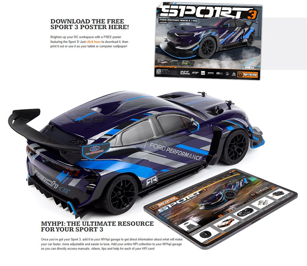 Новинка! HPI 1/10 Ford Mustang Mach-E 1400 RC дрифт-машина, радиоуправляемый автомобиль с ...