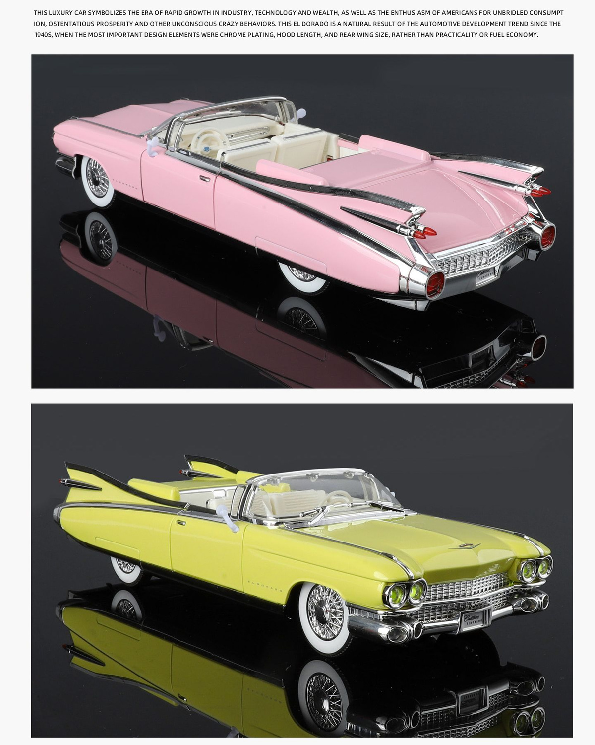 Металлическая модель автомобиля 1959 Кадиллак Эльдорадо Биарриц 1:24 автомобиля Игрушки Cadillac ...