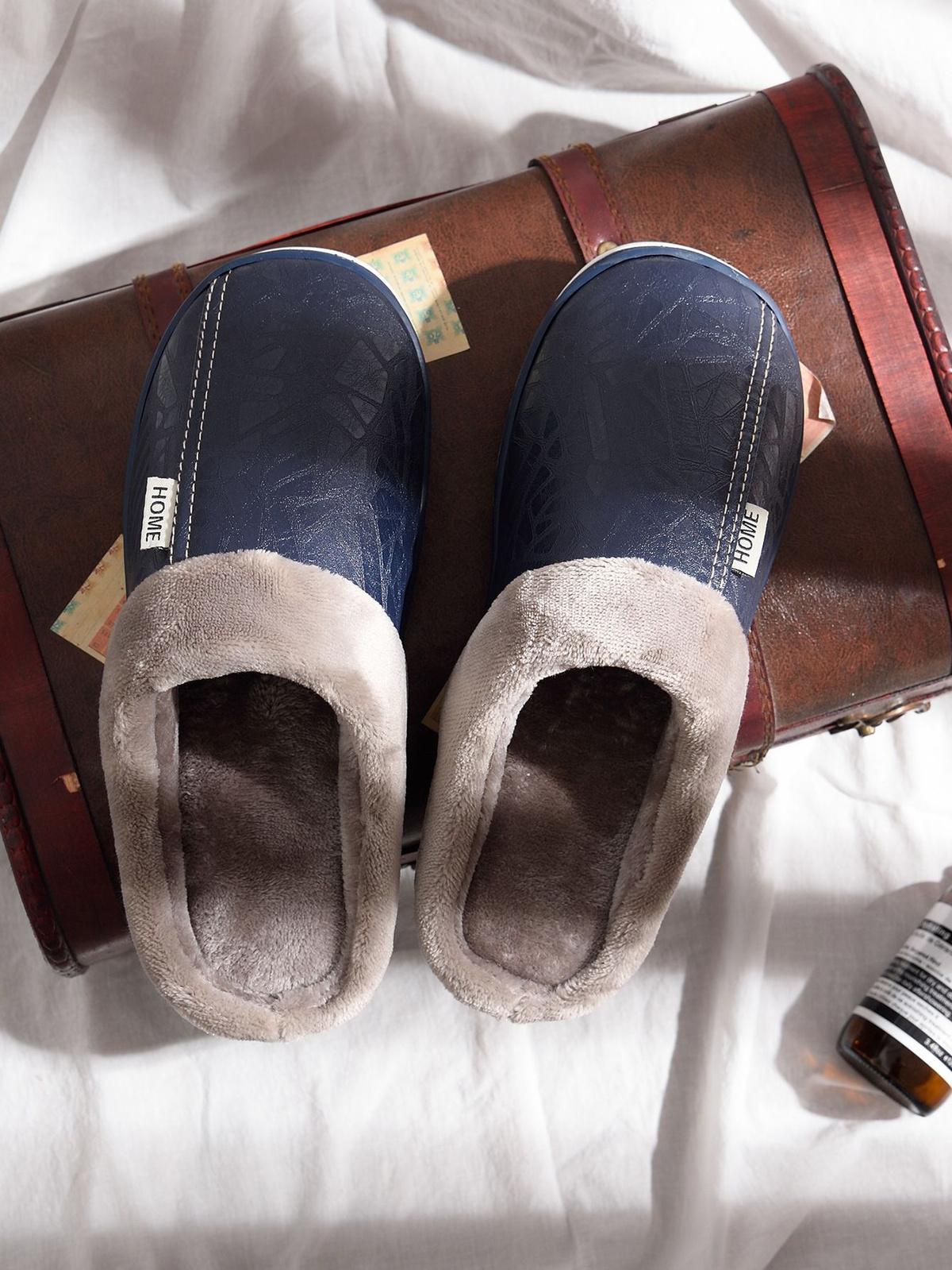 Тапочки Мужской, Женский, размер 41, 42 красный Рельефный рисунок подошвы, Закрытый нос Зима ...