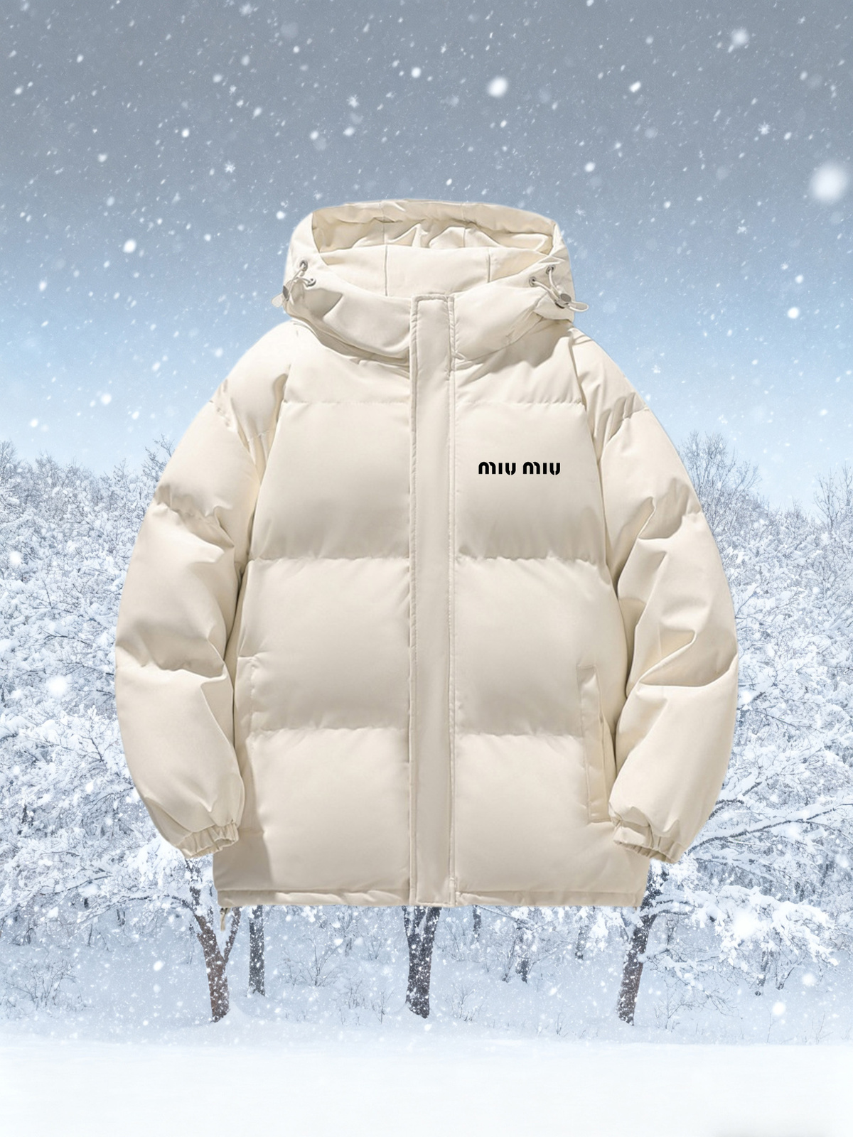 Пуховик Мужской Женский Miu Miu Карманы розовый лацканы Искусственный пух размер 52 Длинный