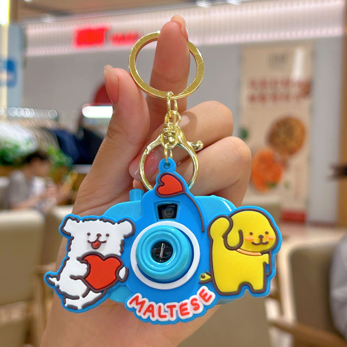 Брелок проектор с Pudding Dog милый брелок для ключей с проекцией фото ...