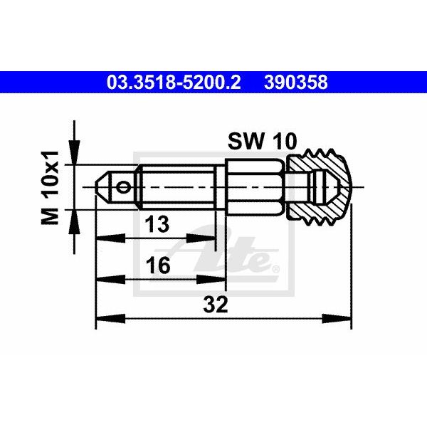 Штуцер прокачки M10х1х29мм/ VAG/MB ATE 03.3518-5200.2 купить на OZON по ...