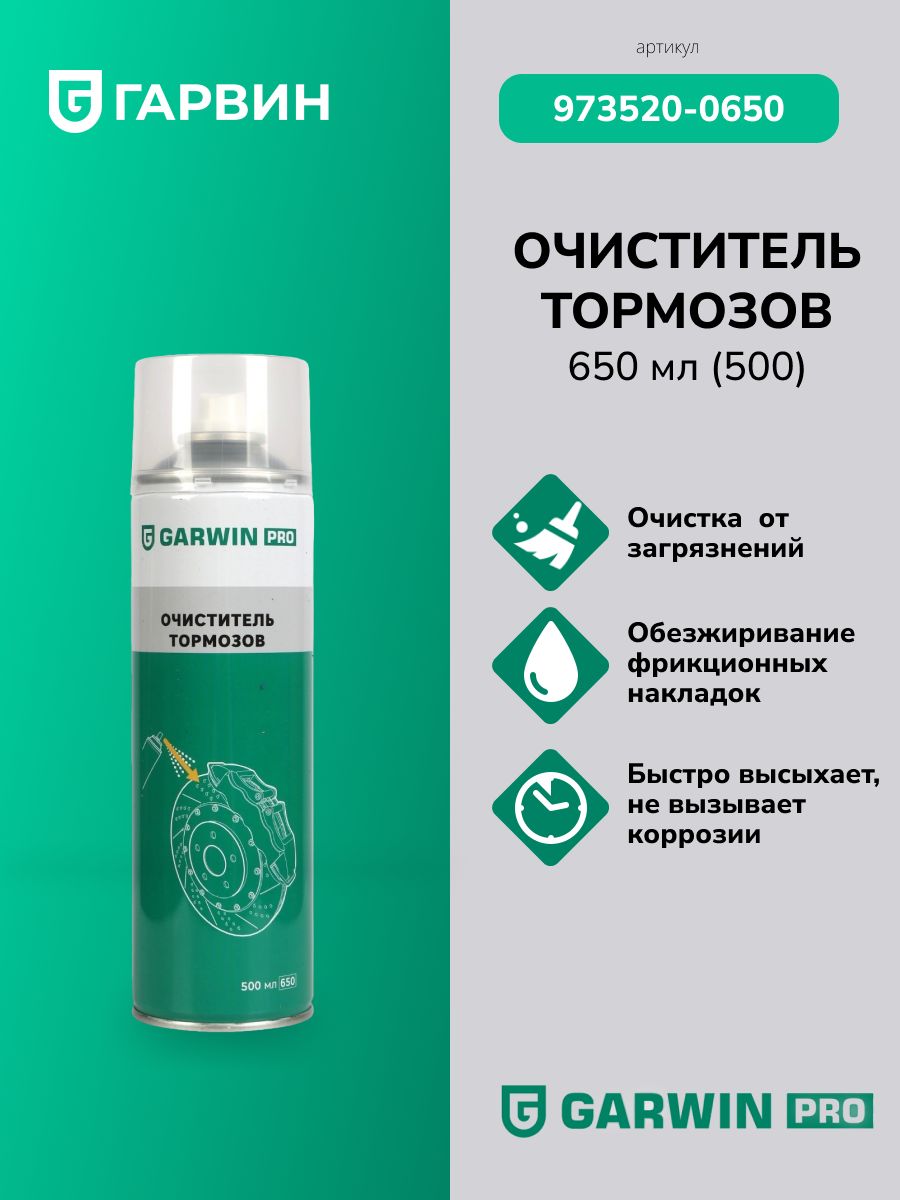 GARWIN PRO 973520-0650 Очиститель тормозов GARWIN PRO 650 мл (500 ...