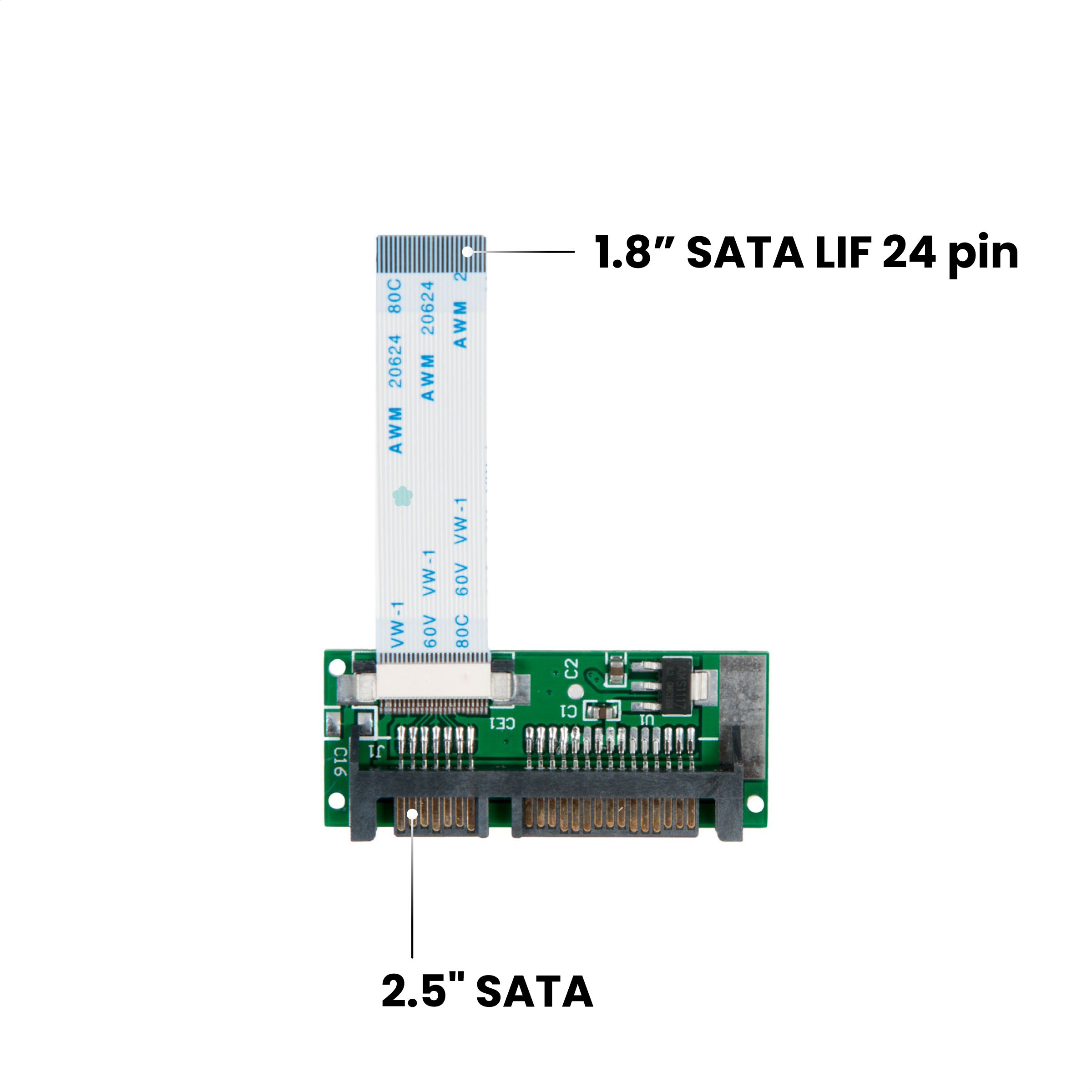 Адаптер-переходник для HDD/SSD 1.8" SATA LIF 24 pin MacBook Air 13 ...