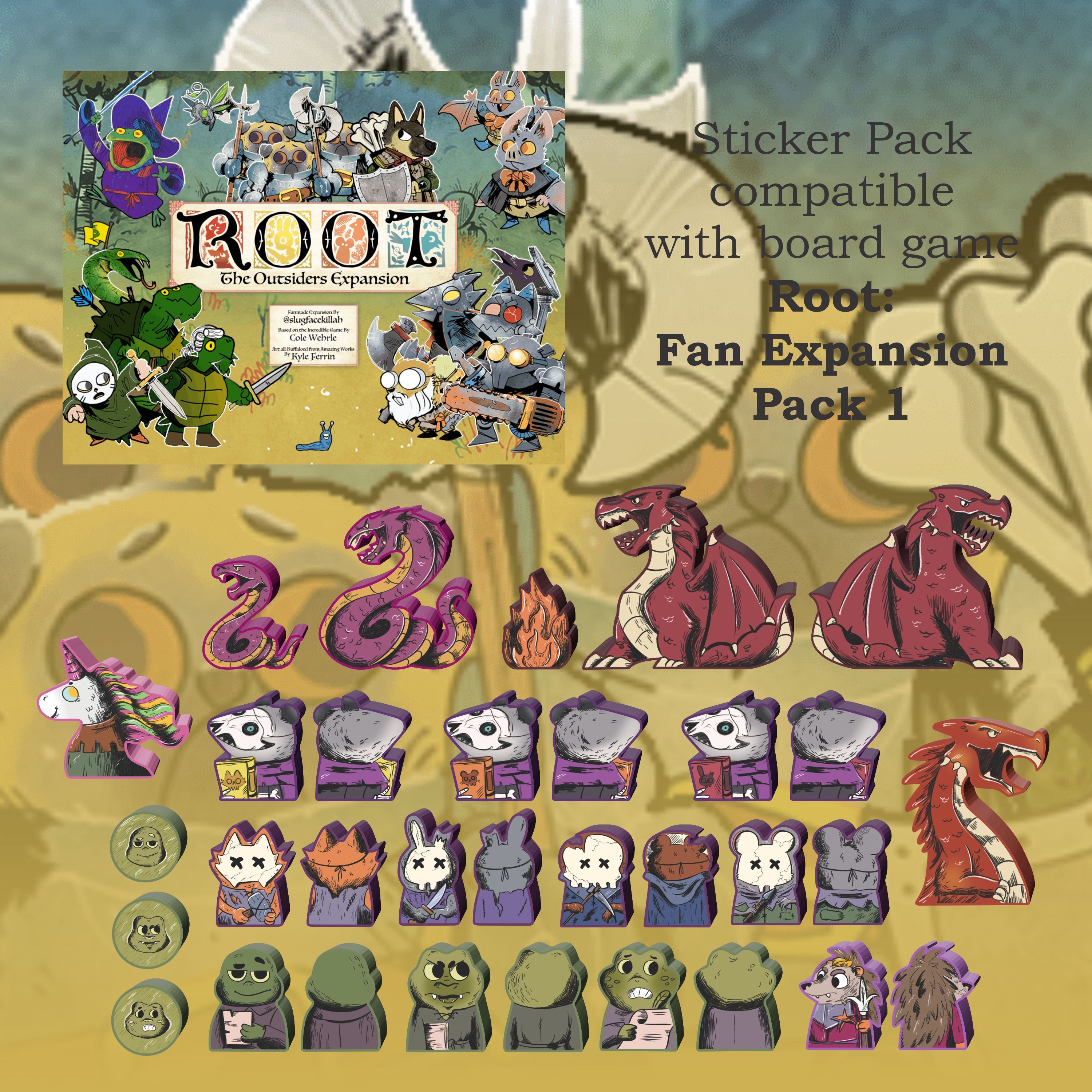 Стикерпак для настольной игры Root: Fan Expansion Pack 1 (Корни ...