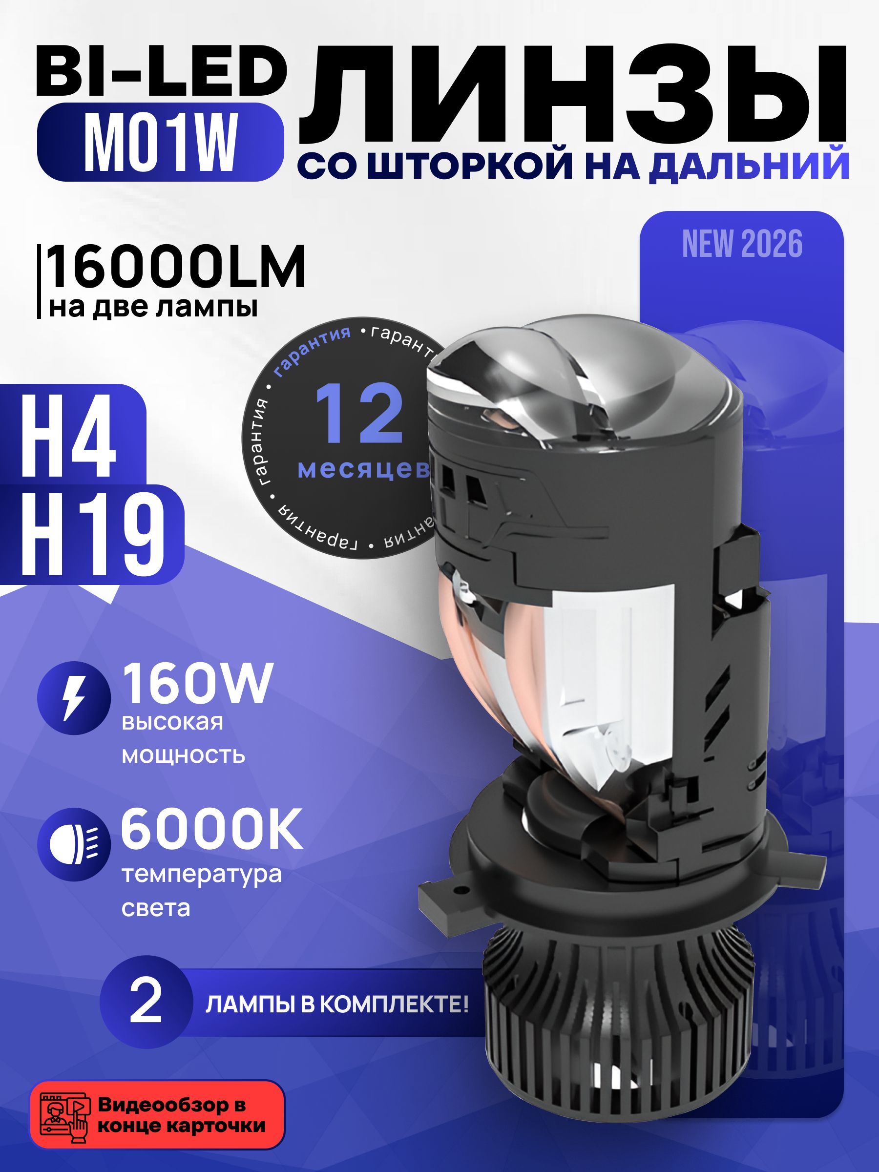 Лампа автомобильная DMV AUTO52 12 В, 2 шт. M01W-H4 купить c доставкой ...