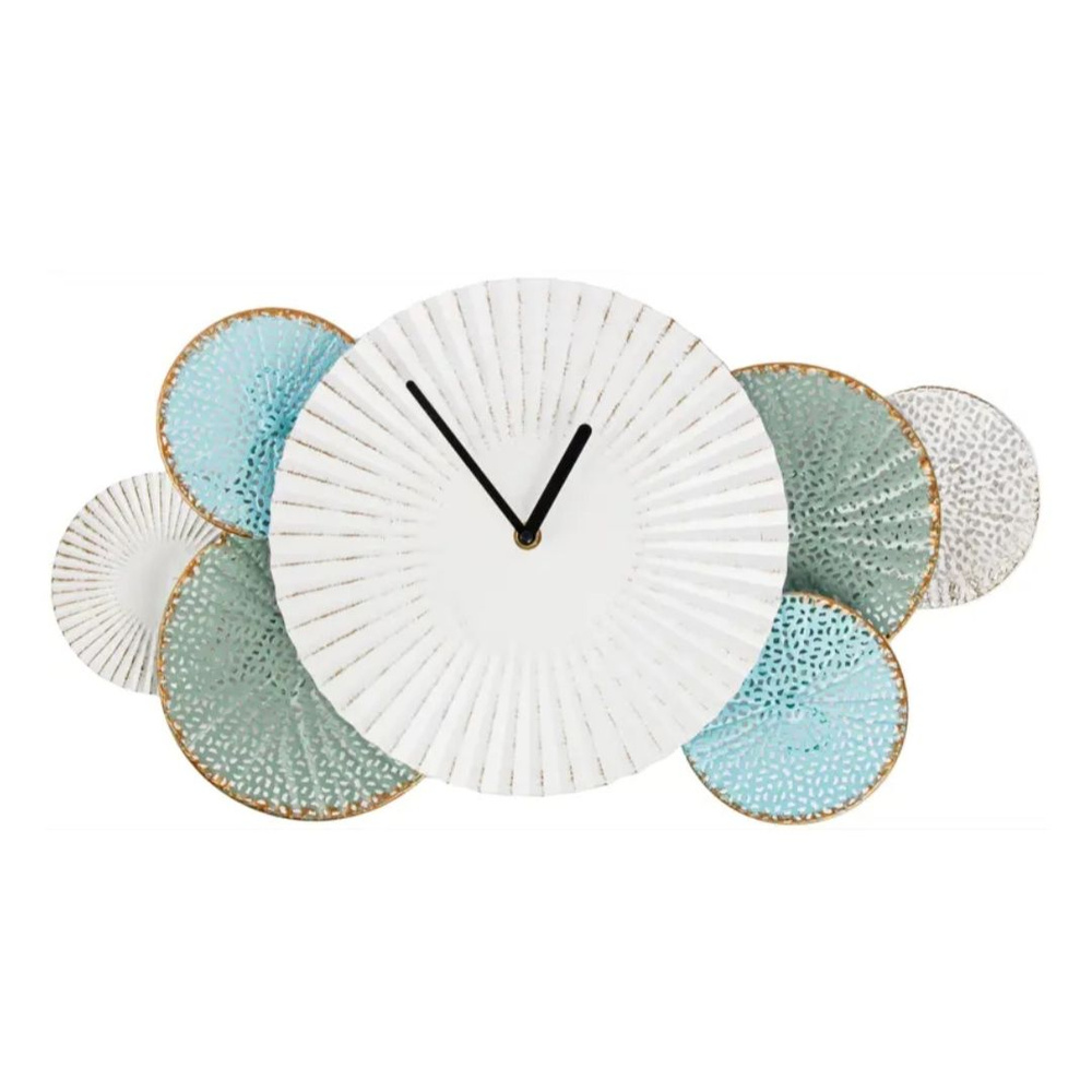 Часы настенные Круги фигурный металл цвет бело голубой бесшумные 51x28 5 см купить по низкой