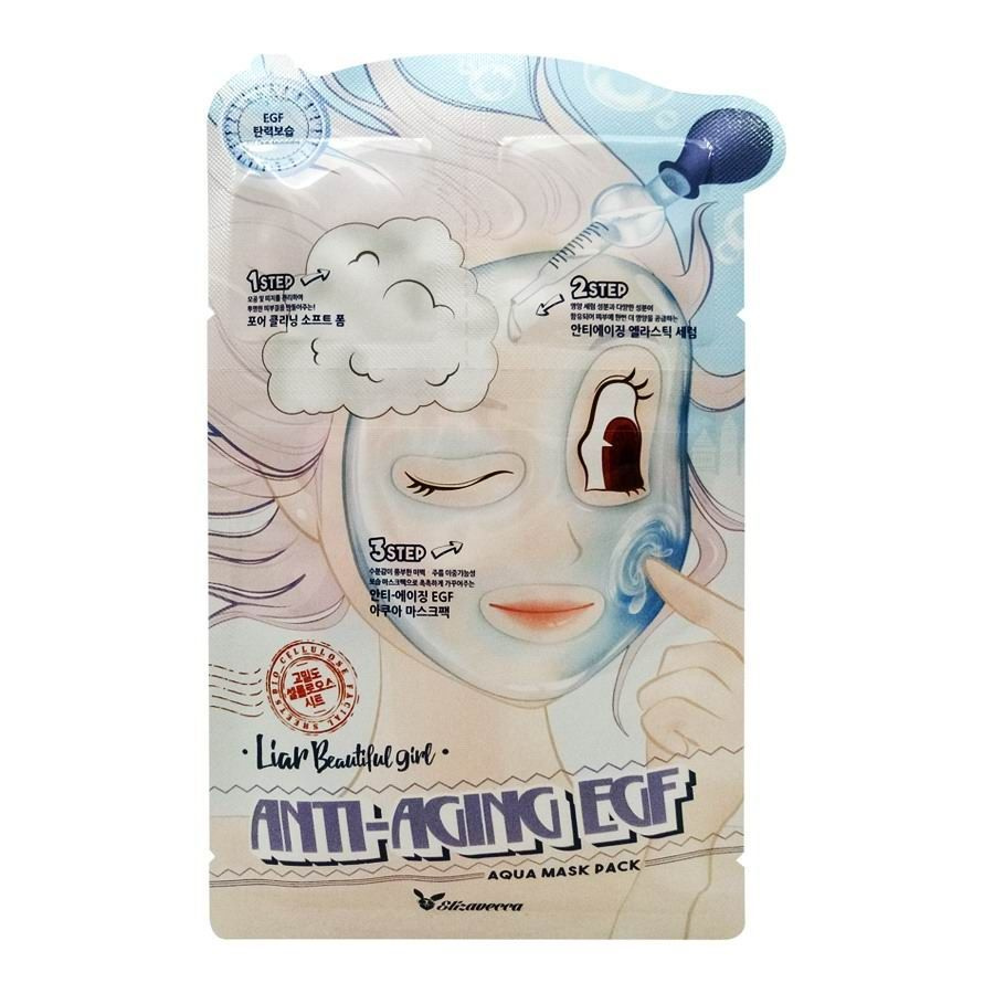Маска для лица Elizavecca Liar Beautiful Girl Anti-Aging EGF Aqua Mask ...